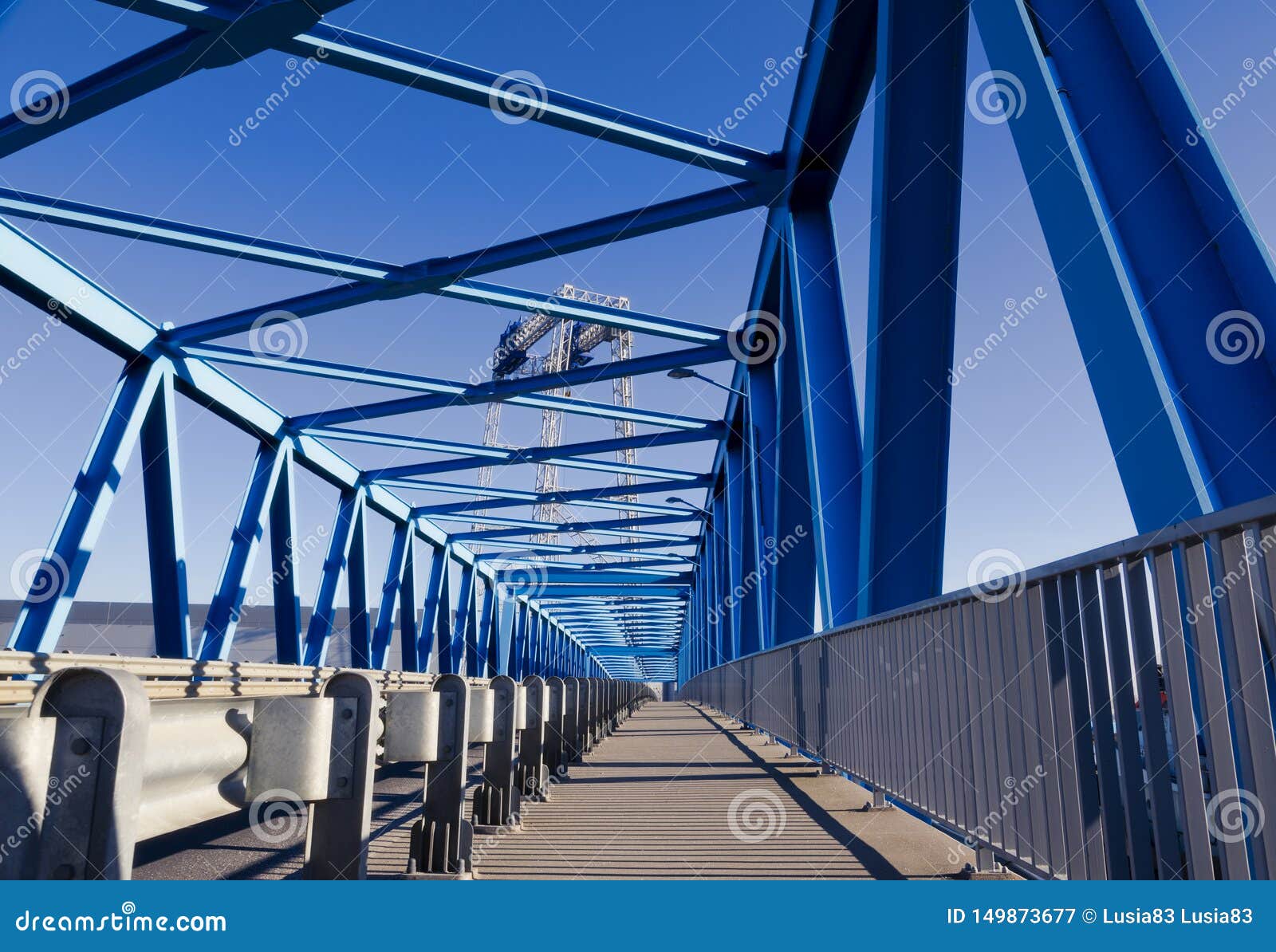Modern Bridge Construction and Road Going through the Bridge Stock ...