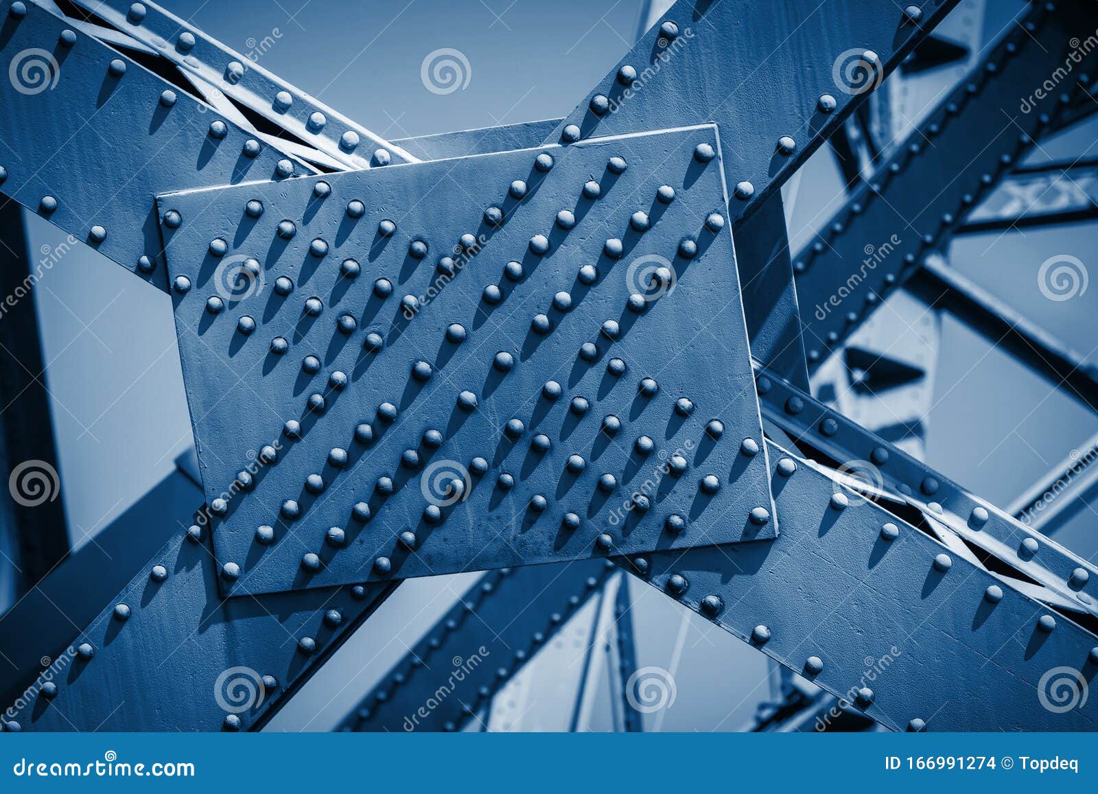 Modern Bridge Frame Closeup Blue Toned Stock Photo - Image of design ...