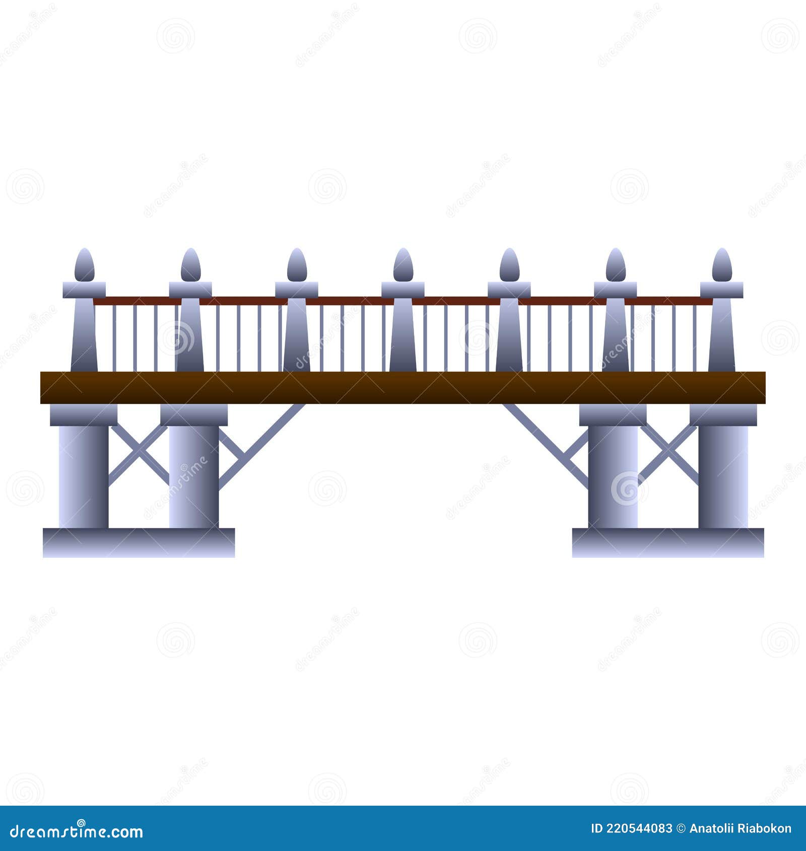 Modern Bridge Icon, Cartoon Style Stock Vector - Illustration of brick ...