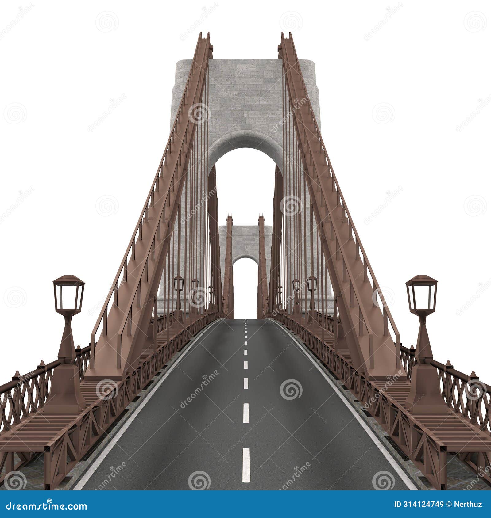 Modern Bridge Isolated stock illustration. Illustration of bridge ...