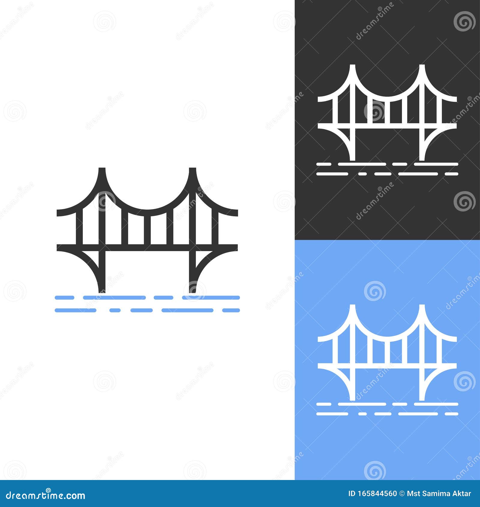 Modern Bridge Logo Design Element Stock Vector - Illustration of ...