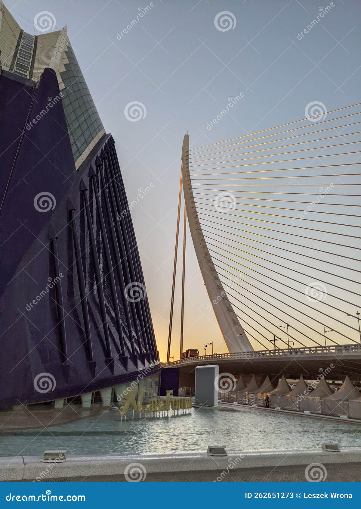 Modern Bridge Next To the Agora in Valencia, Spain Editorial Stock ...