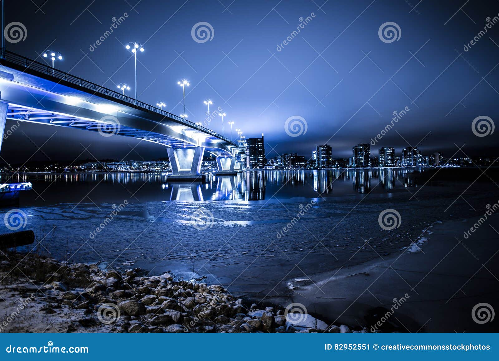 Modern Bridge At Night Picture. Image: 82952551