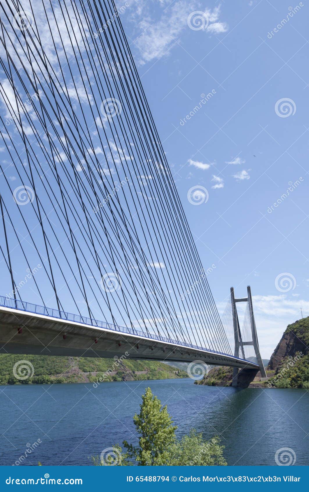 Modern Bridge Over the Lake - 2 Stock Photo - Image of ocean, mountains ...