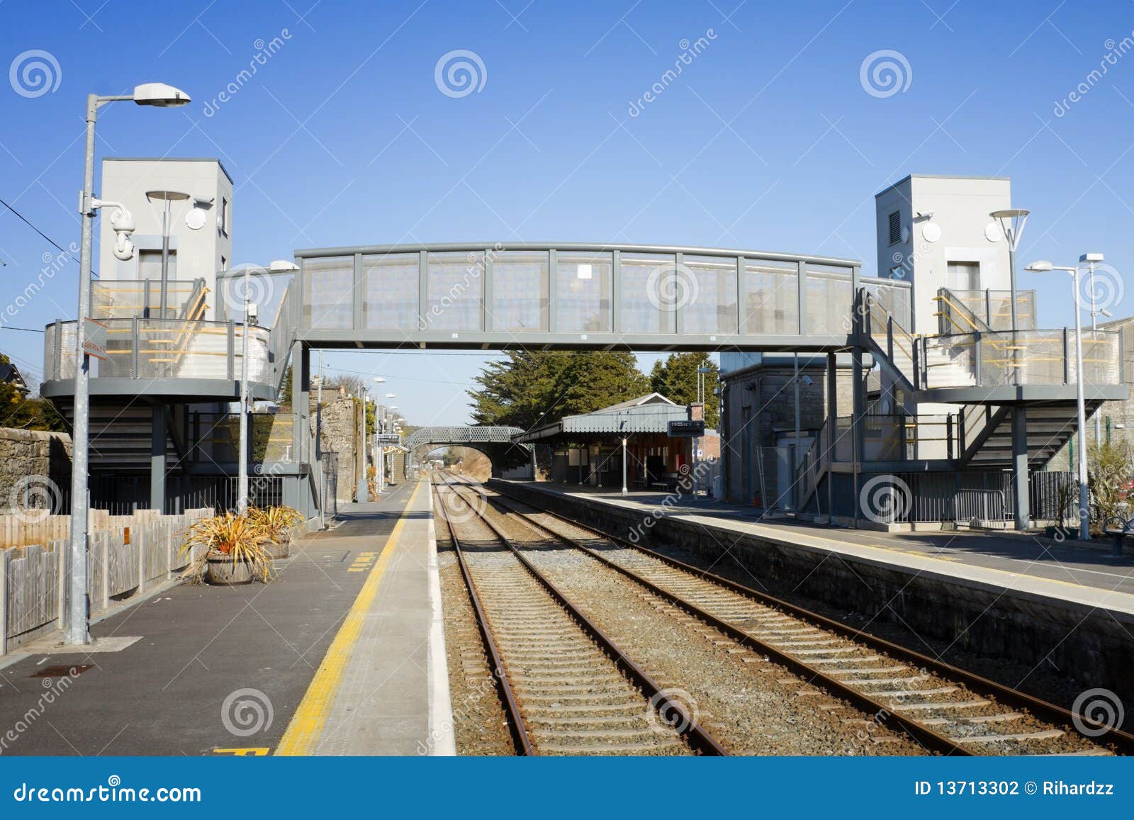 Modern Bridge Over the Railway with Turnstile Stock Photo - Image of ...