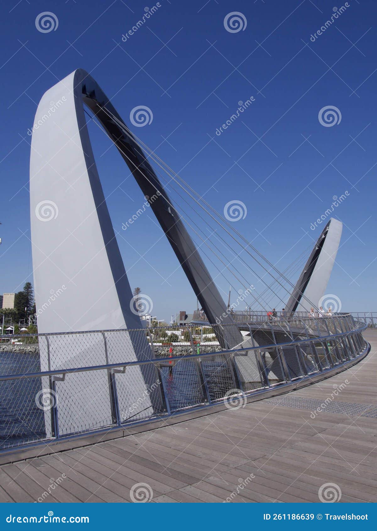Modern Bridge in Perth, Australia Stock Image - Image of blue, pathway ...