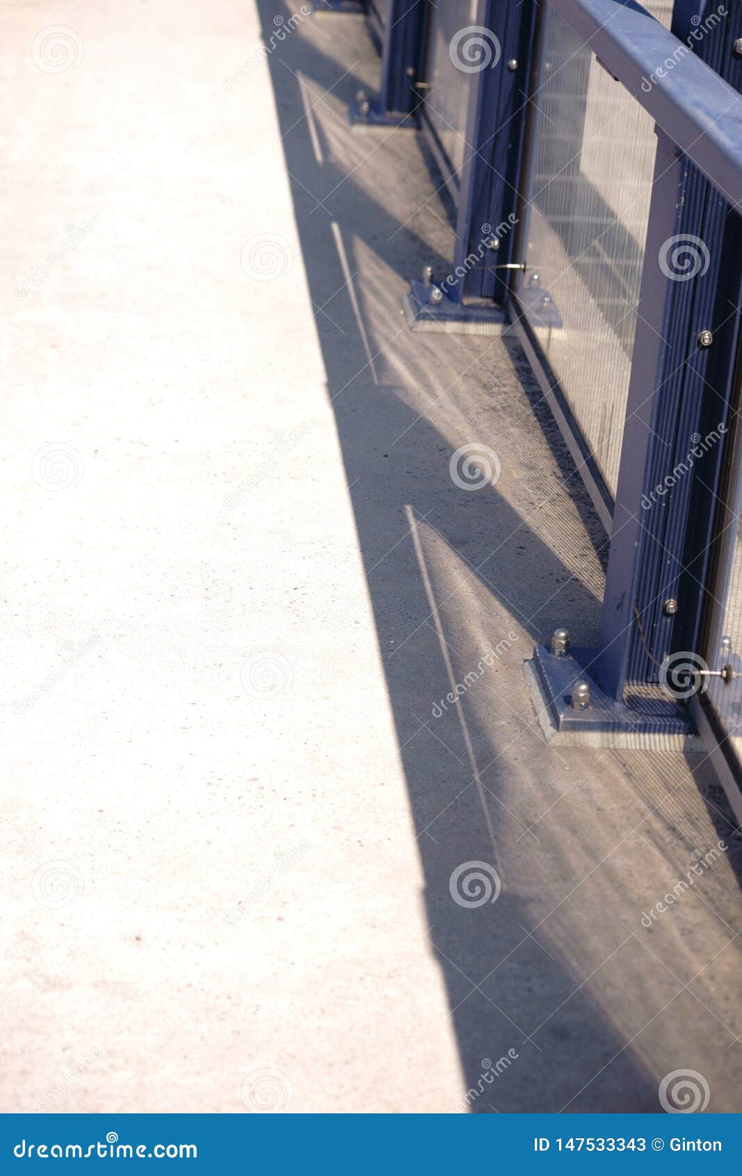 Modern Bridge Railing Cast Shadows Stock Image - Image of walkway ...