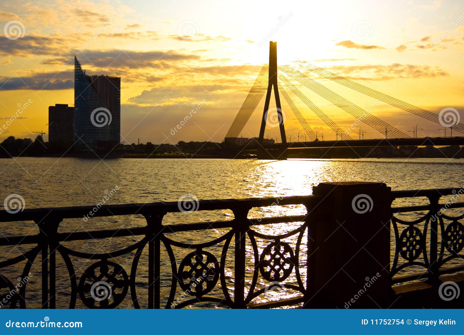 Modern bridge in Riga stock photo. Image of connection - 11752754