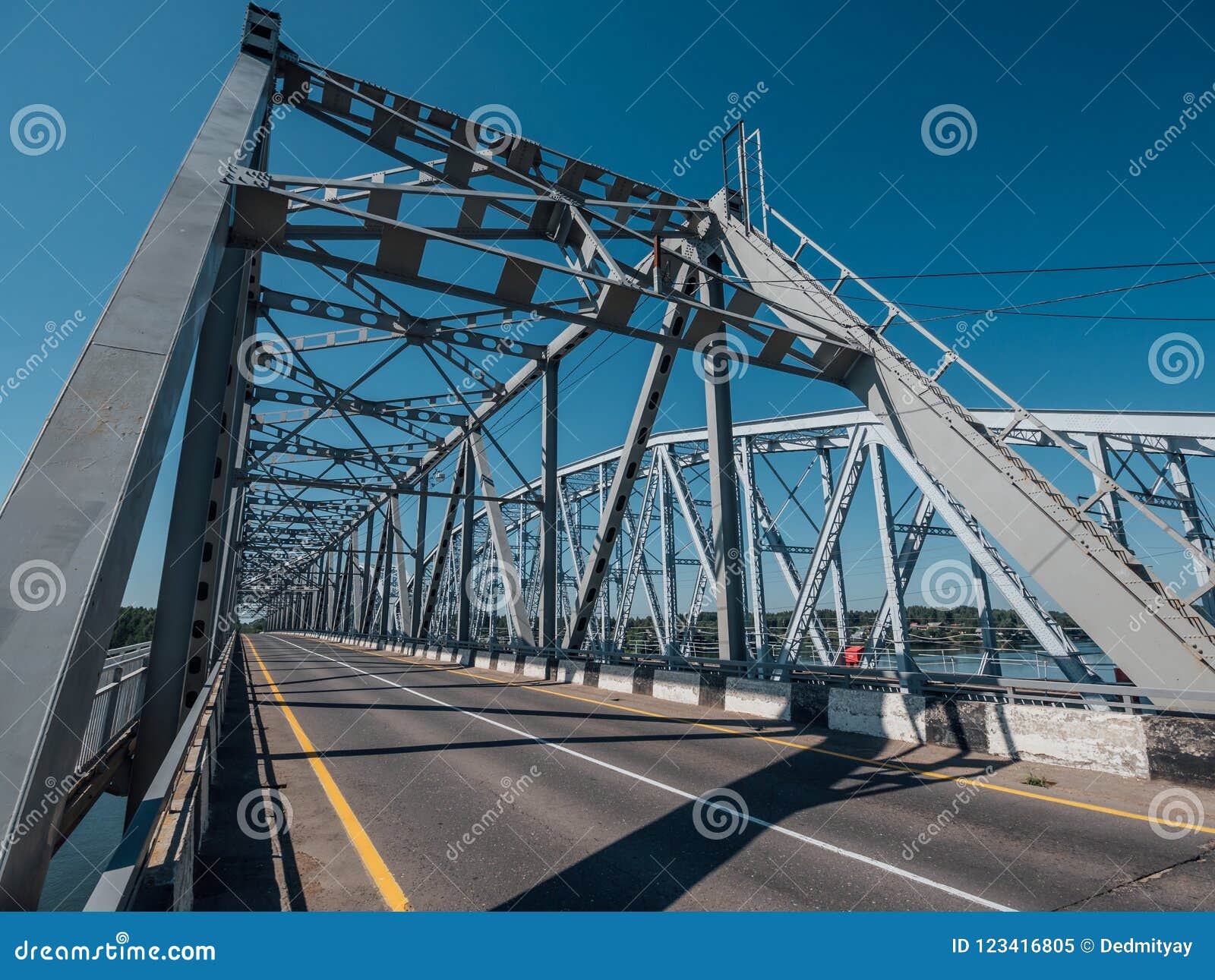 Modern Bridge with Steel or Metal Construction Structure Stock Image ...