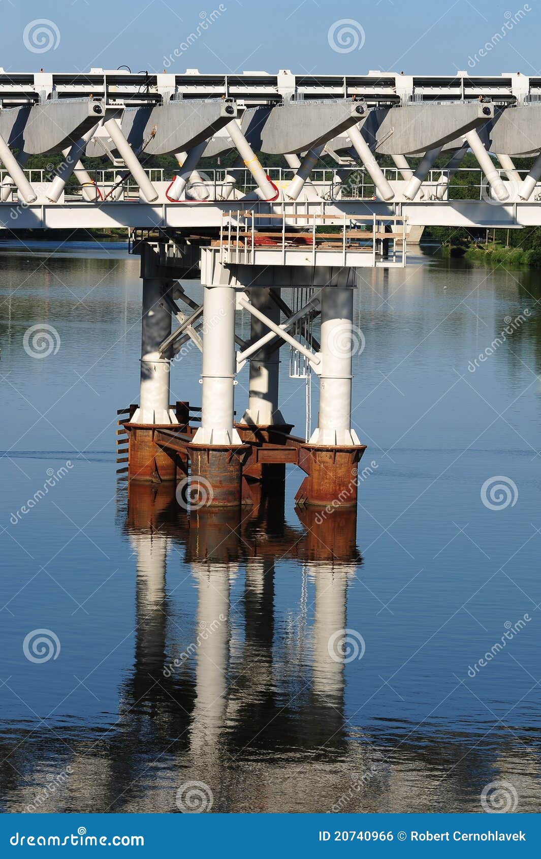 Modern Bridge Structure Over Water Surface Stock Photo - Image of color ...