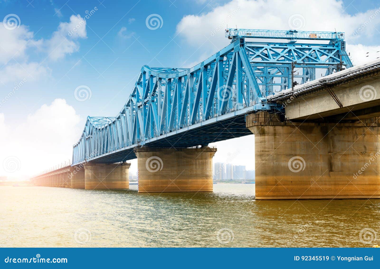 Modern bridges and rivers stock image. Image of city - 92345519