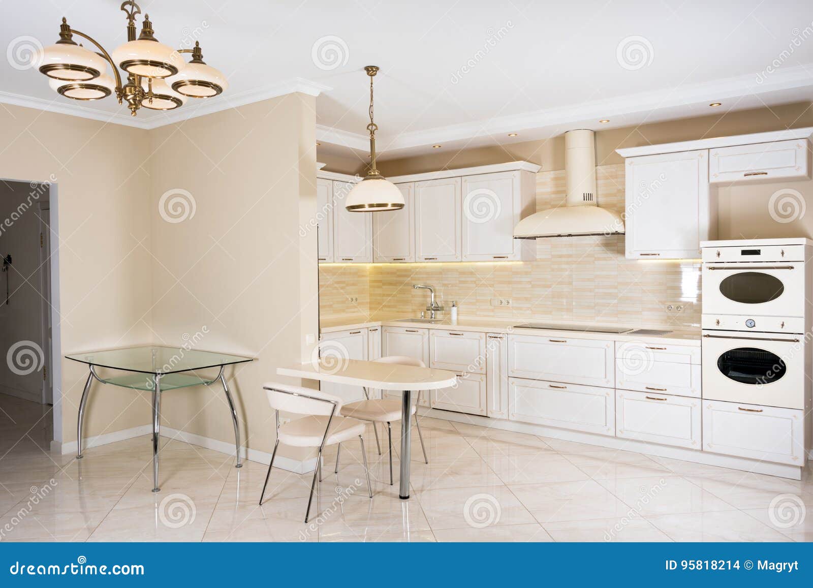 Modern, Bright, Clean Kitchen Interior in a Luxury House. Interior ...