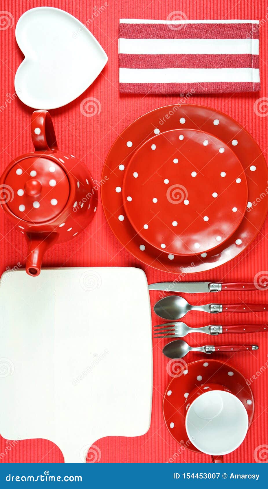 Colorful Red Theme Breakfast Brunch Table Setting Flatlay. Stock Image ... Colorful Red Theme Breakfast Brunch Table Setting Flatlay. Stock Image ...