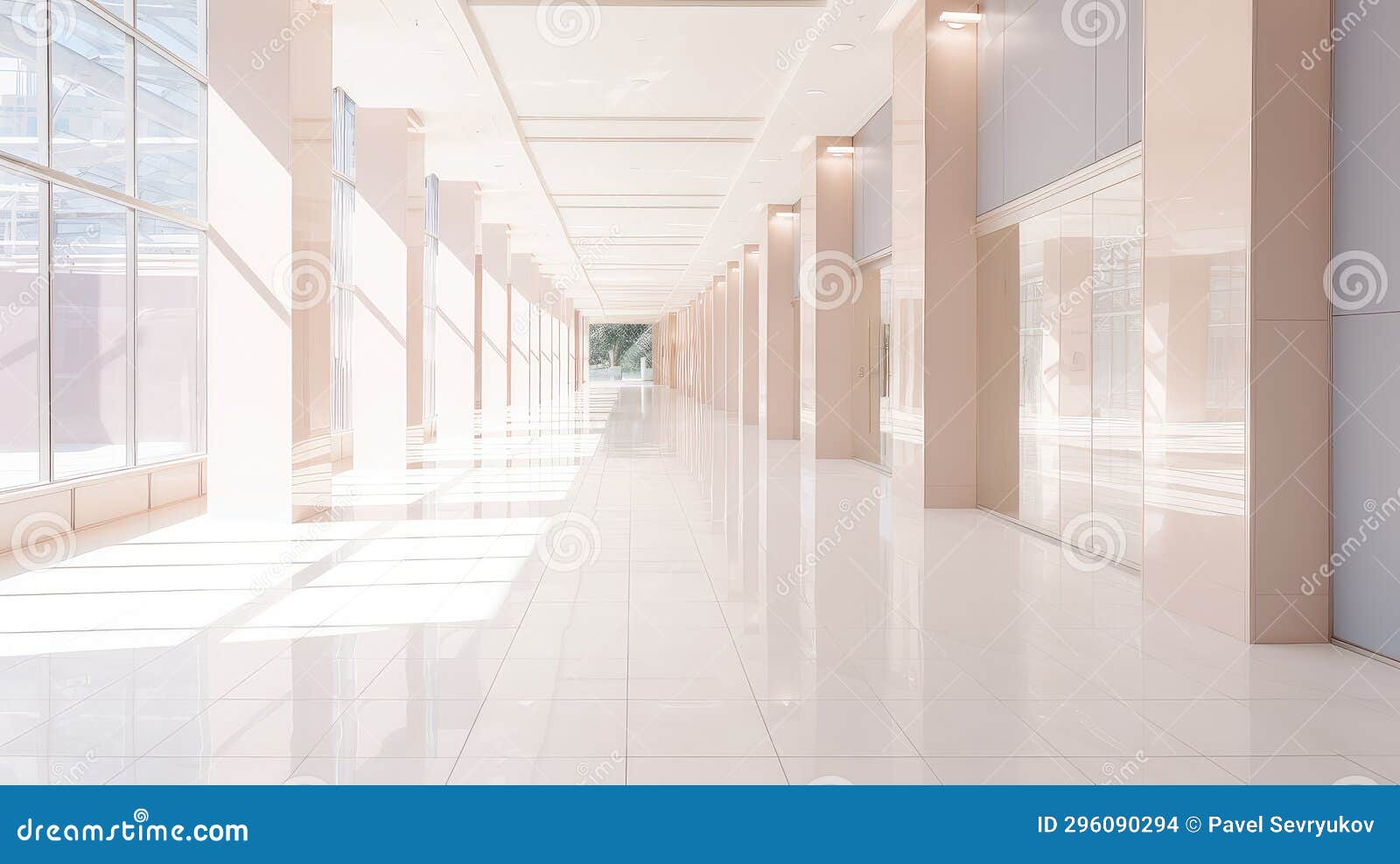 Modern Bright Inside Corridor Background Stock Illustration ...