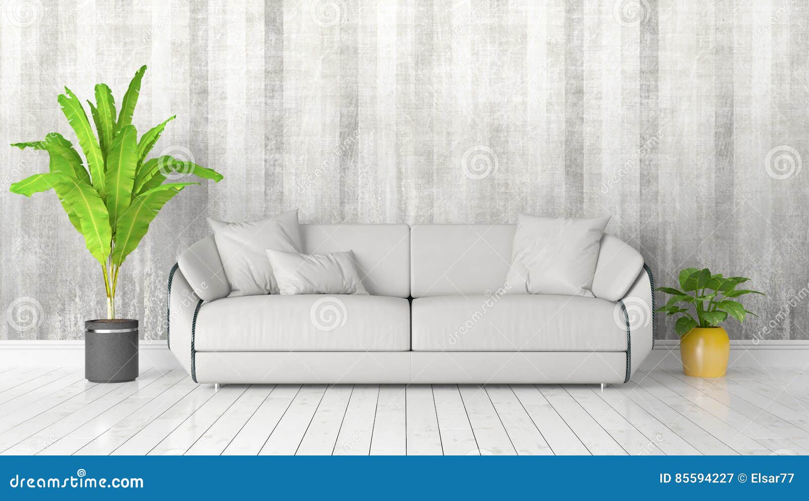 Modern Bright Interior . 3D Rendering Stock Illustration - Illustration ...