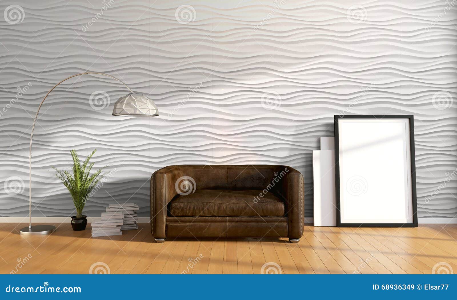 Modern Bright Interior . 3D Rendering Stock Illustration - Illustration ...