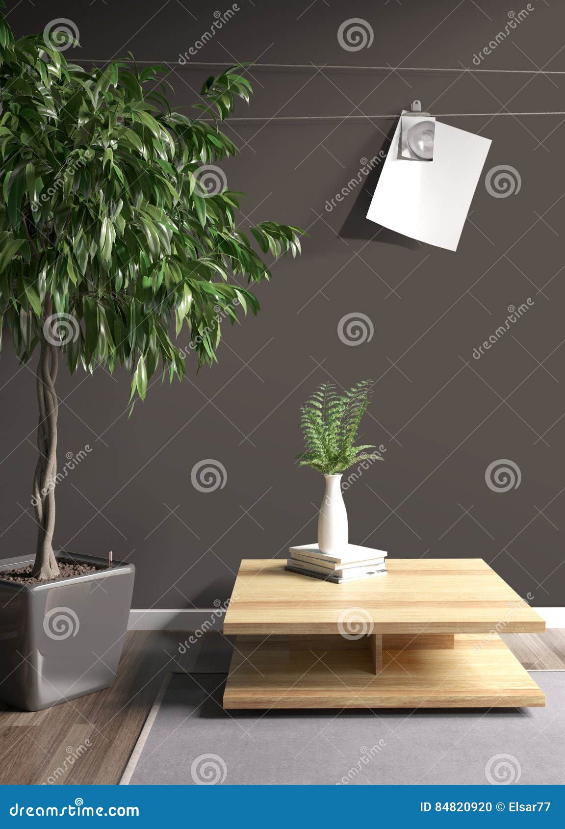 Modern Bright Interior . 3D Rendering Stock Illustration - Illustration ...