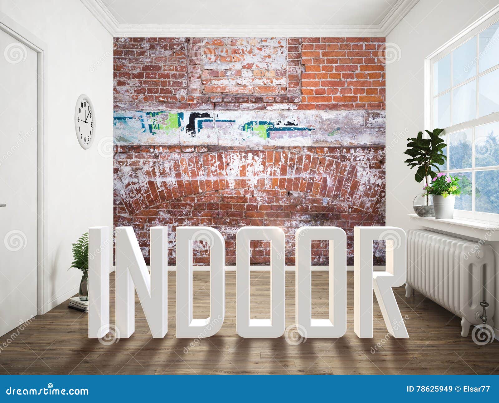 Modern Bright Interior . 3D Rendering Stock Illustration - Illustration ...