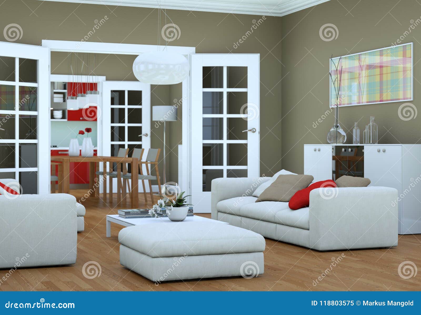 Modern Bright Living Room Interior Design with Sofas Stock Image ...