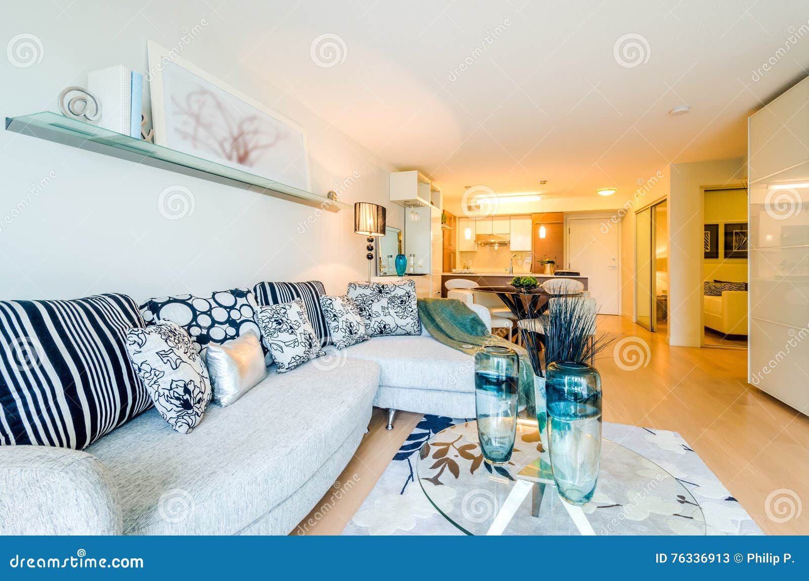 Modern bright living room stock image. Image of lifestyle - 76336913