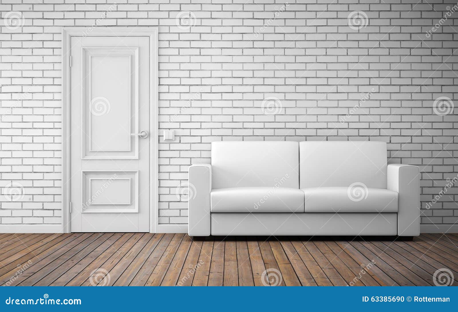 Modern Bright Room Interior. 3d Rendering Stock Illustration ...