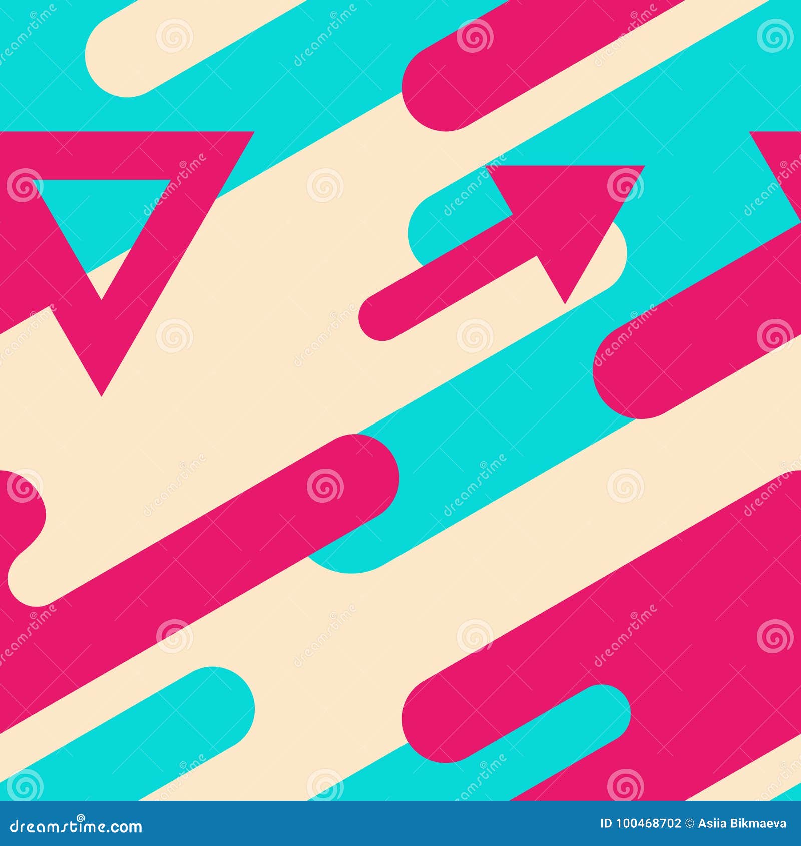 Modern Bright Seamless Pattern with Arrows. Vector Abstract Pattern ...