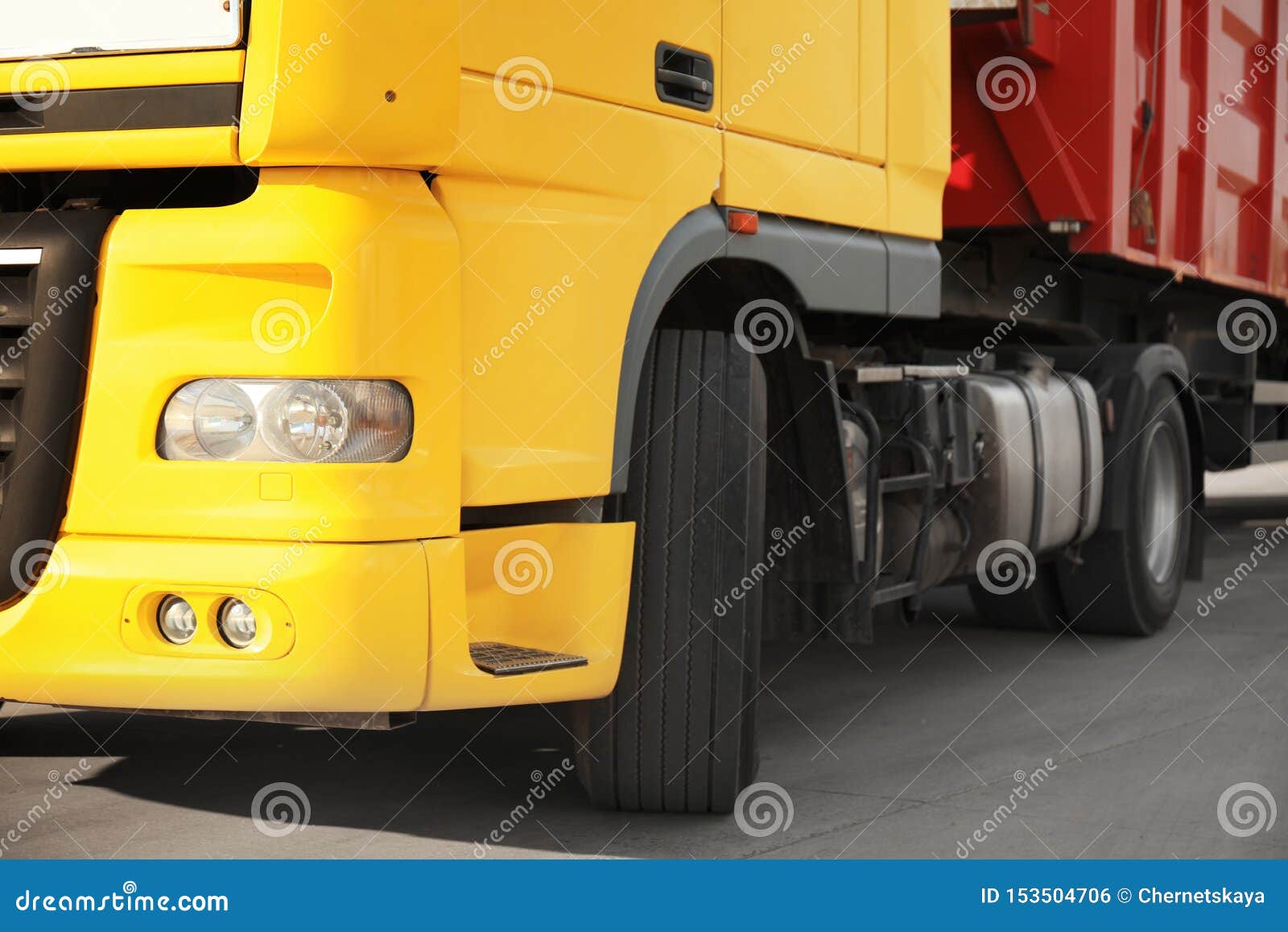 Modern Bright Truck on Road Stock Photo - Image of lorry, road: 153504706