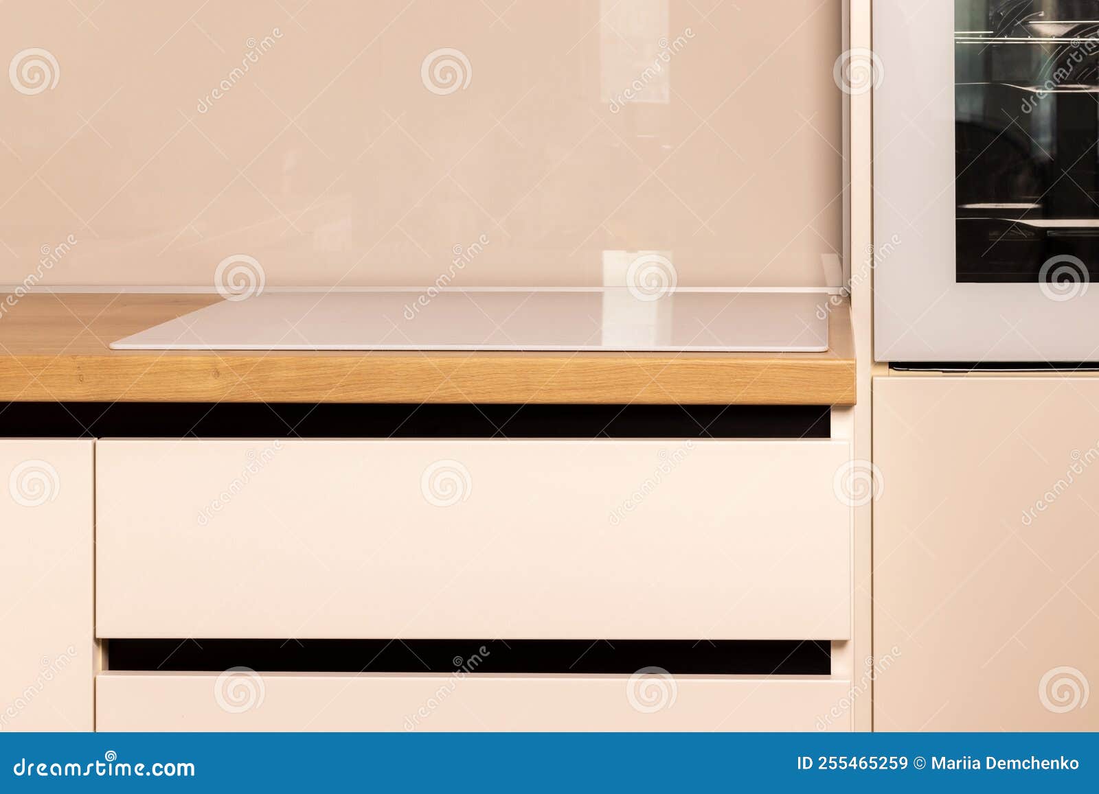 Modern Kitchen with Induction Cooker Hob Stock Image - Image of home ...