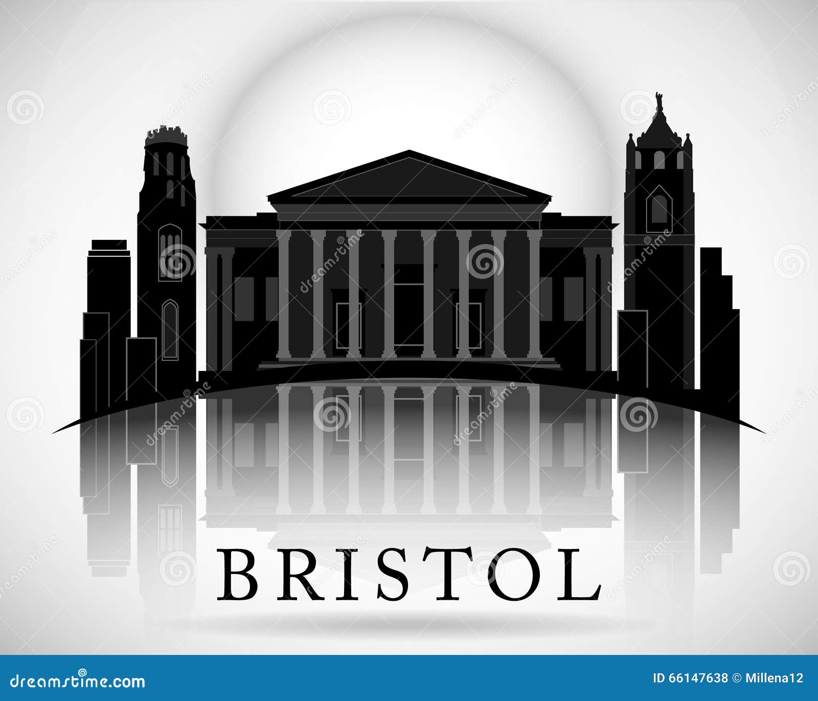 Bristol City Map With Wards Grey Illustration Silhouette Shape Cartoon ...