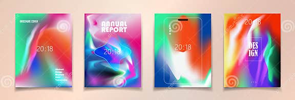 Modern Brochure Covers Set Dynamic Unique Iphone Stock Vector ...