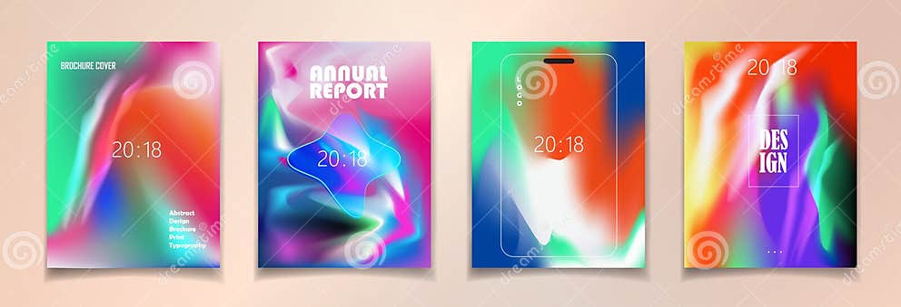 Modern Brochure Covers Set Dynamic Unique Iphone Stock Vector ...