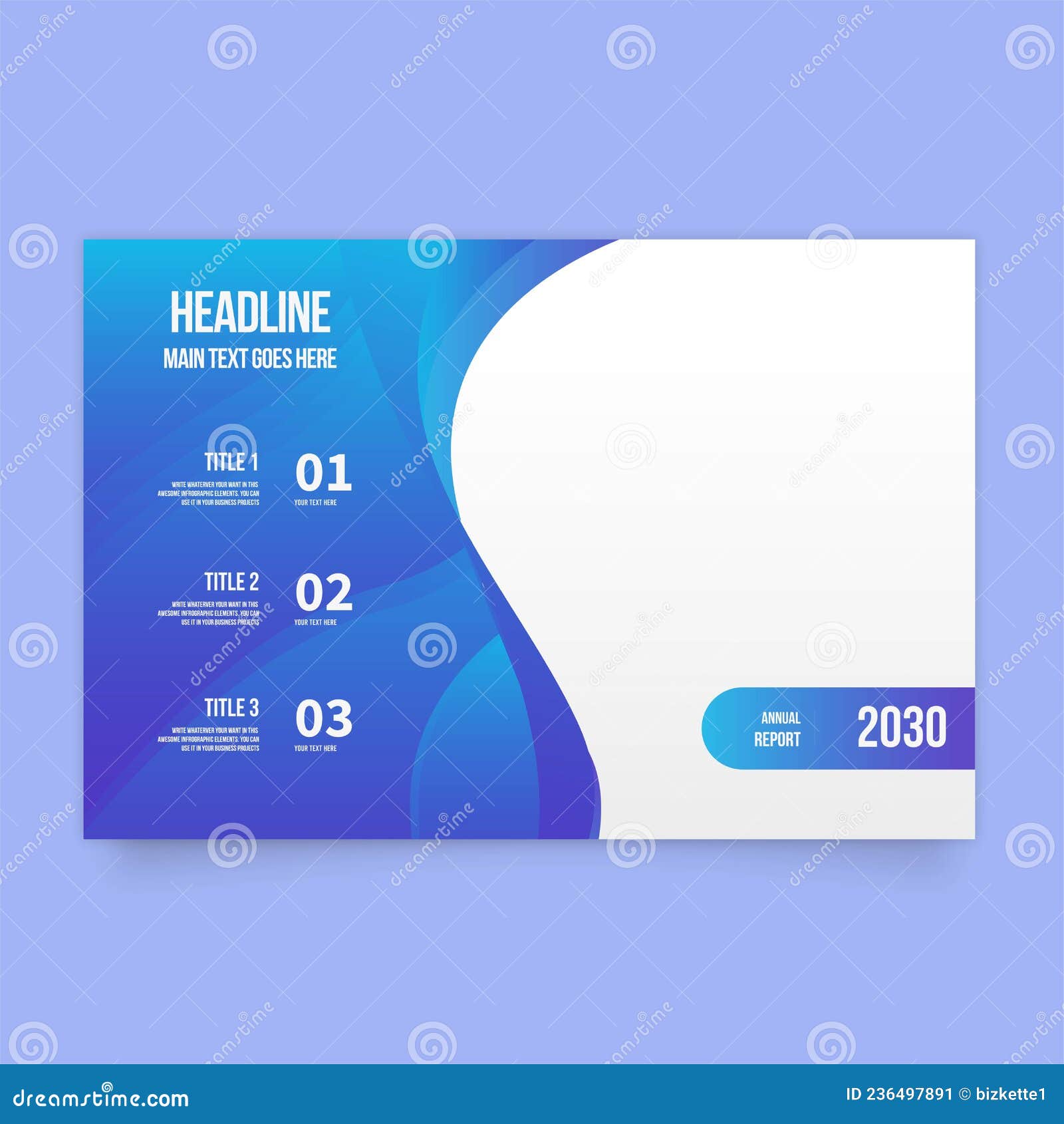 Modern Brochure Template with Blue Background Vector Illustration Stock ...