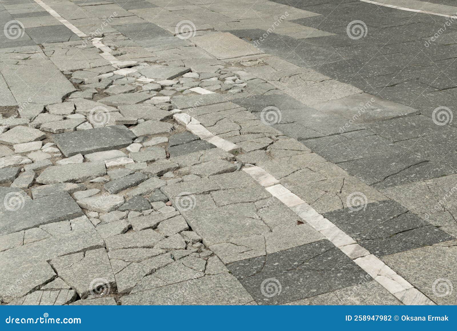 Modern Broken Paved Path stock photo. Image of pattern - 258947982