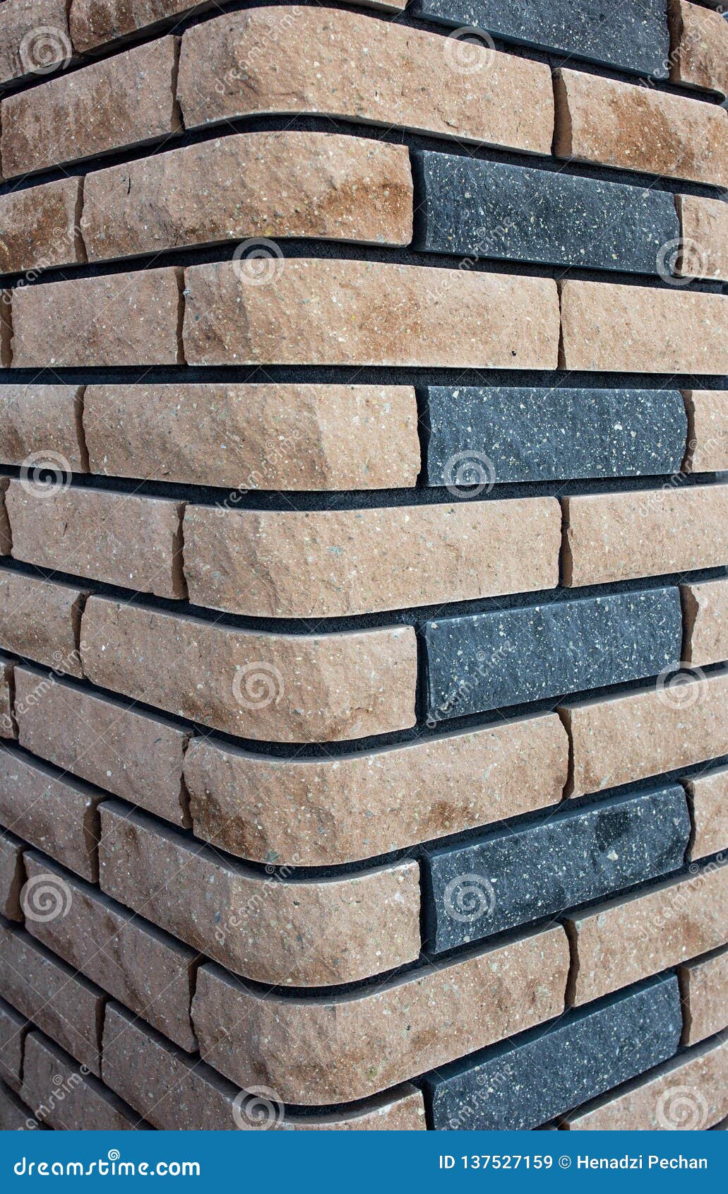 Modern Brown Brick Column, Background Texture, Closeup, Decoration ...