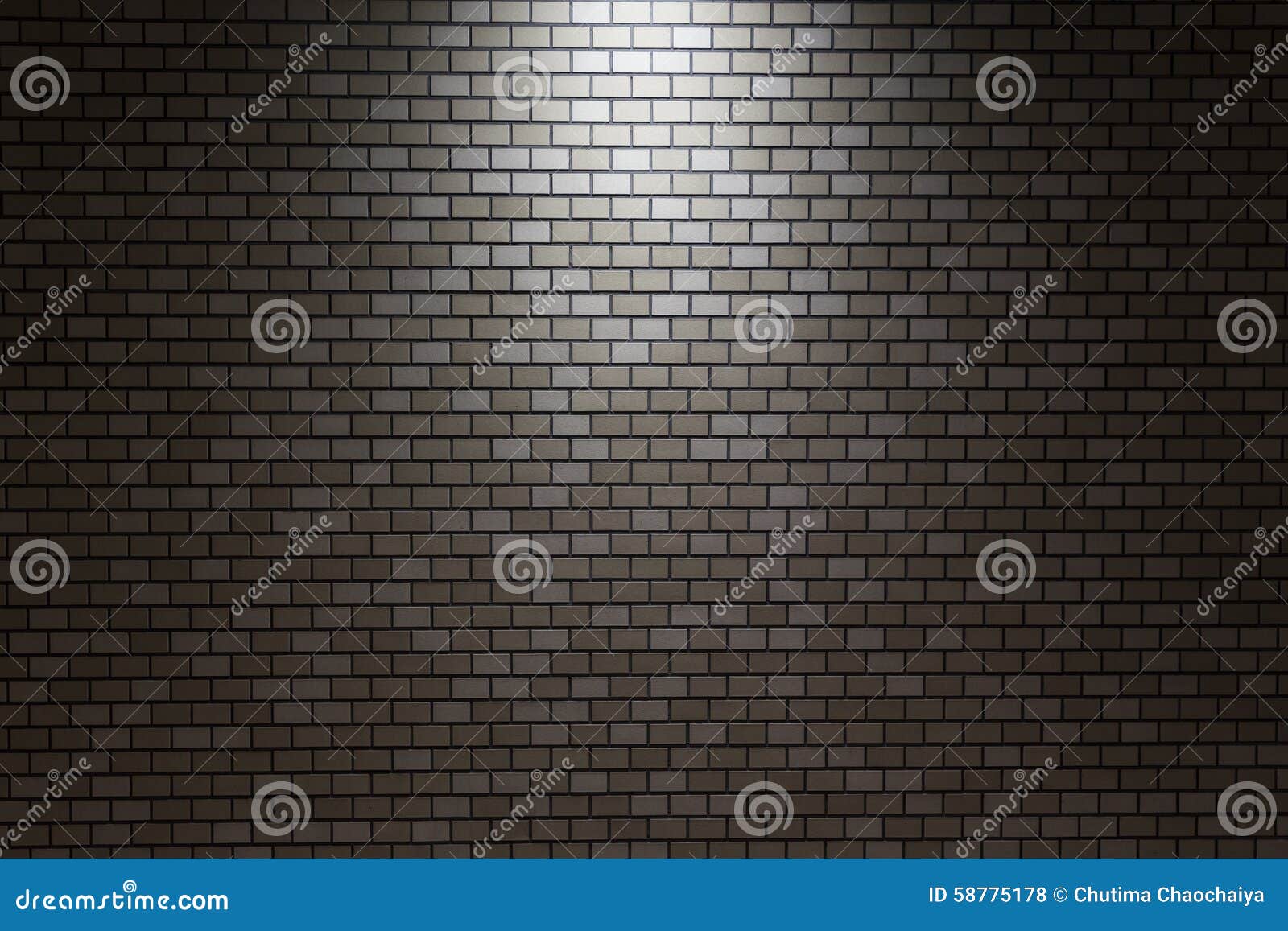 Modern Brown Bricks Wall Pattern with Light Spot Stock Photo - Image of ...