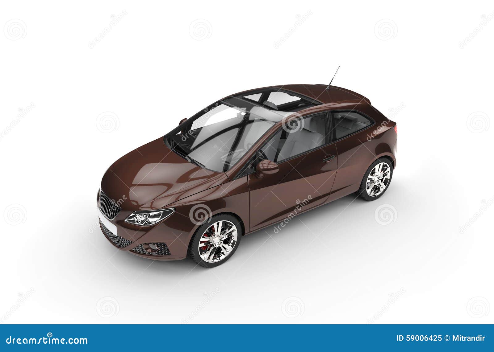 Modern Brown Car - Front Top View Stock Illustration - Illustration of ...