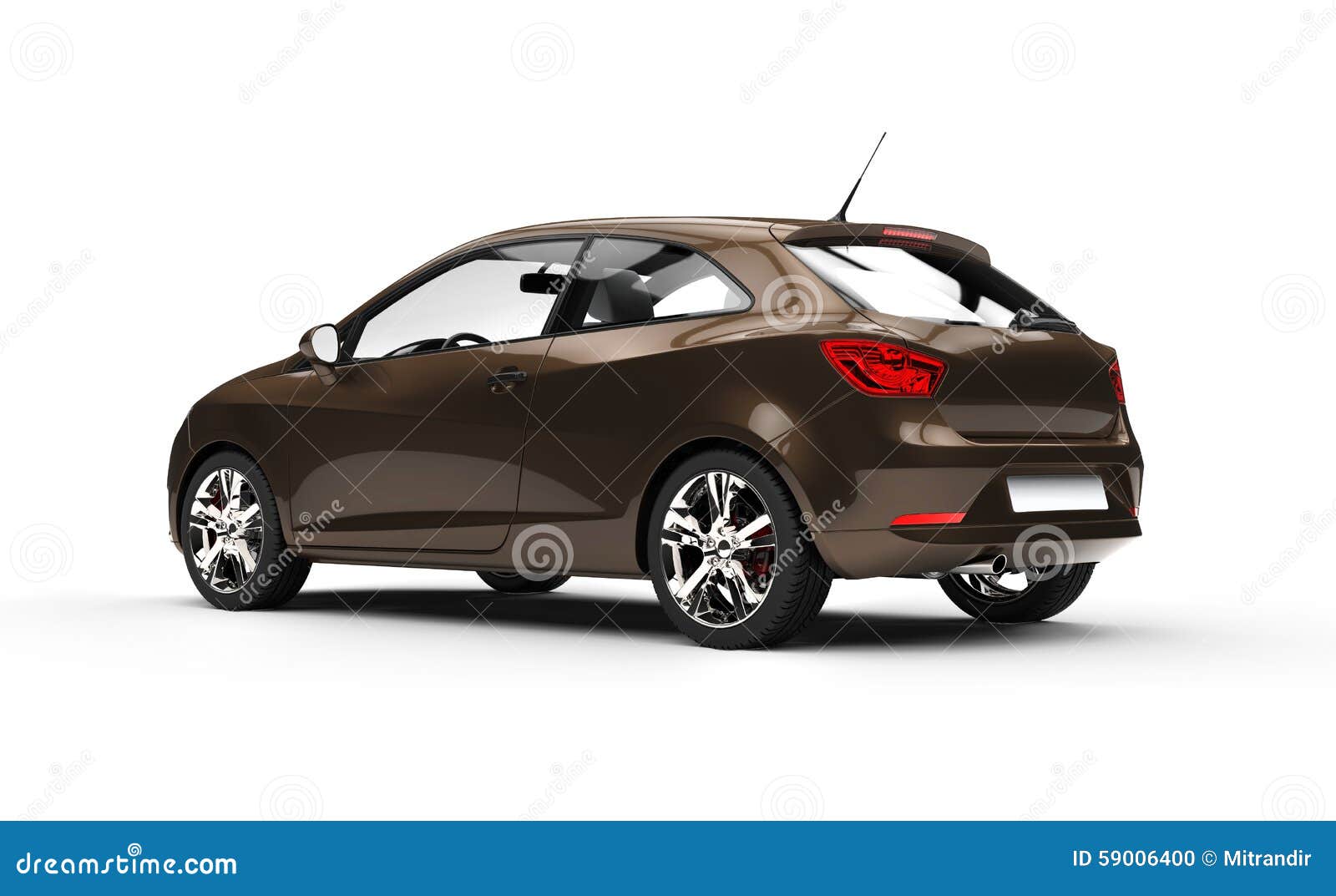 Modern Brown Car - Rear View Stock Illustration - Illustration of ...