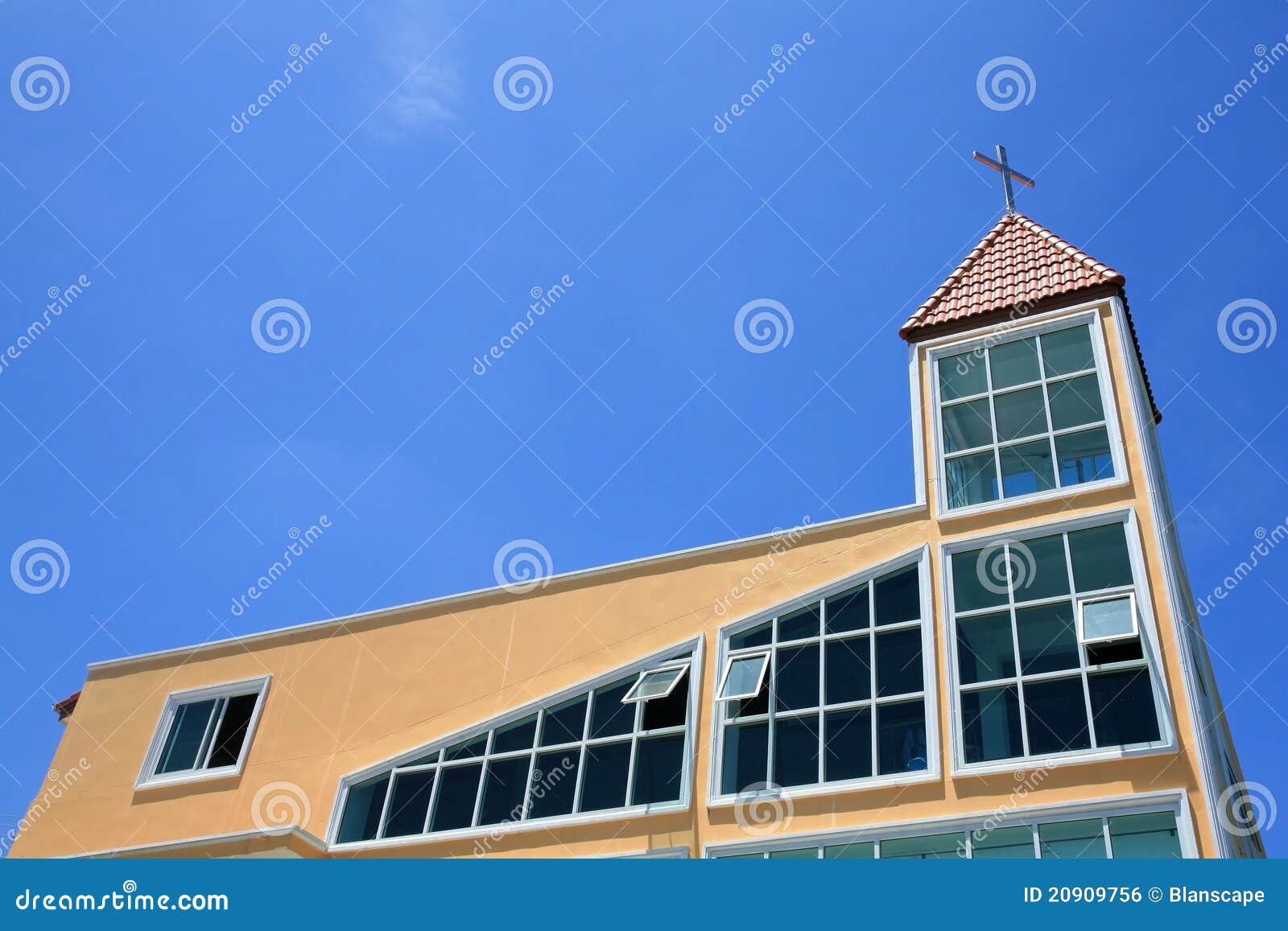 Modern Brown Church stock photo. Image of blue, outdoor - 20909756
