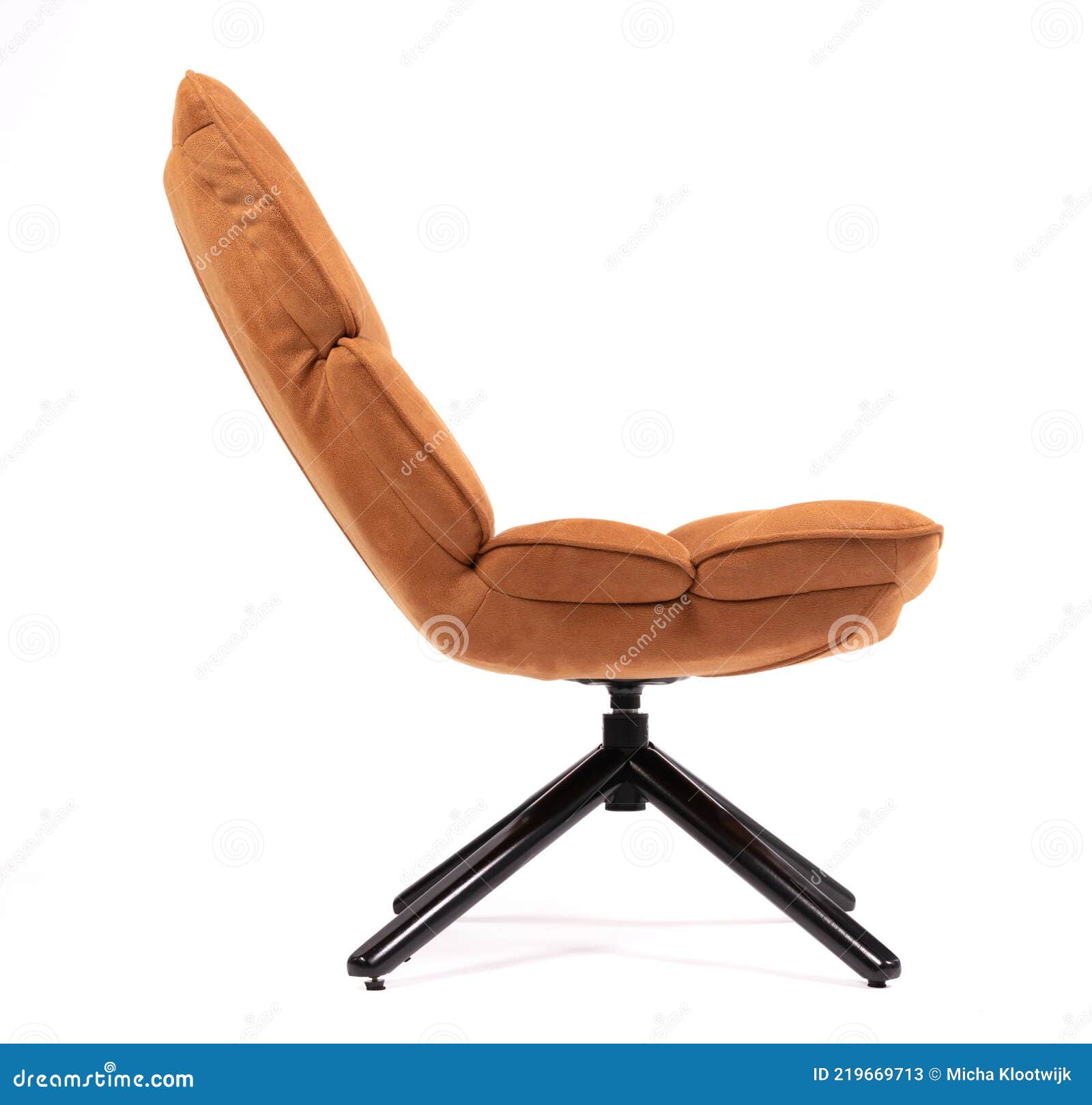 Modern Brown Suede Lounge Chair Isolated Stock Image - Image of ...