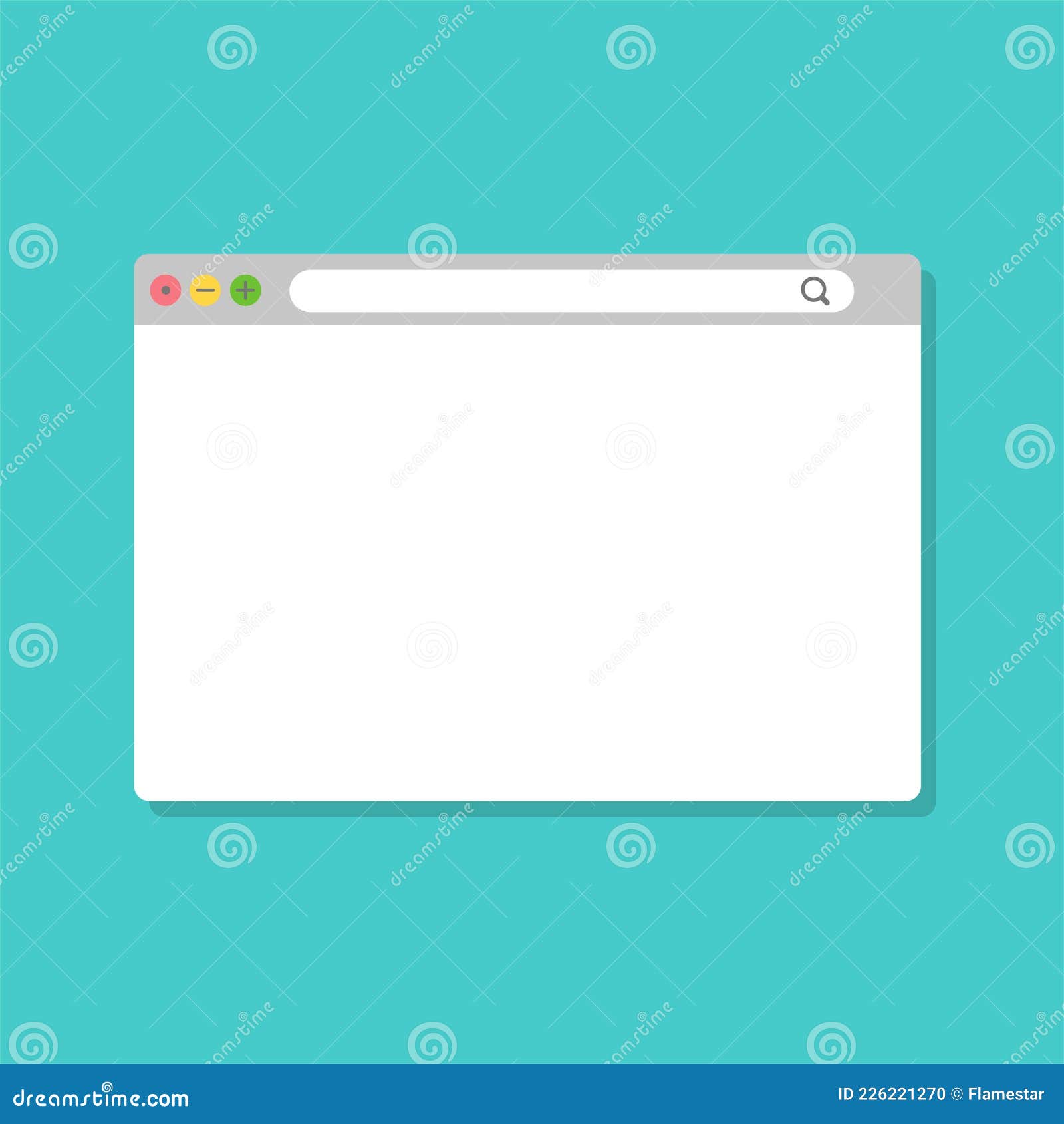 Modern Browser Window Design Isolated on Blue Background. Web Window ...