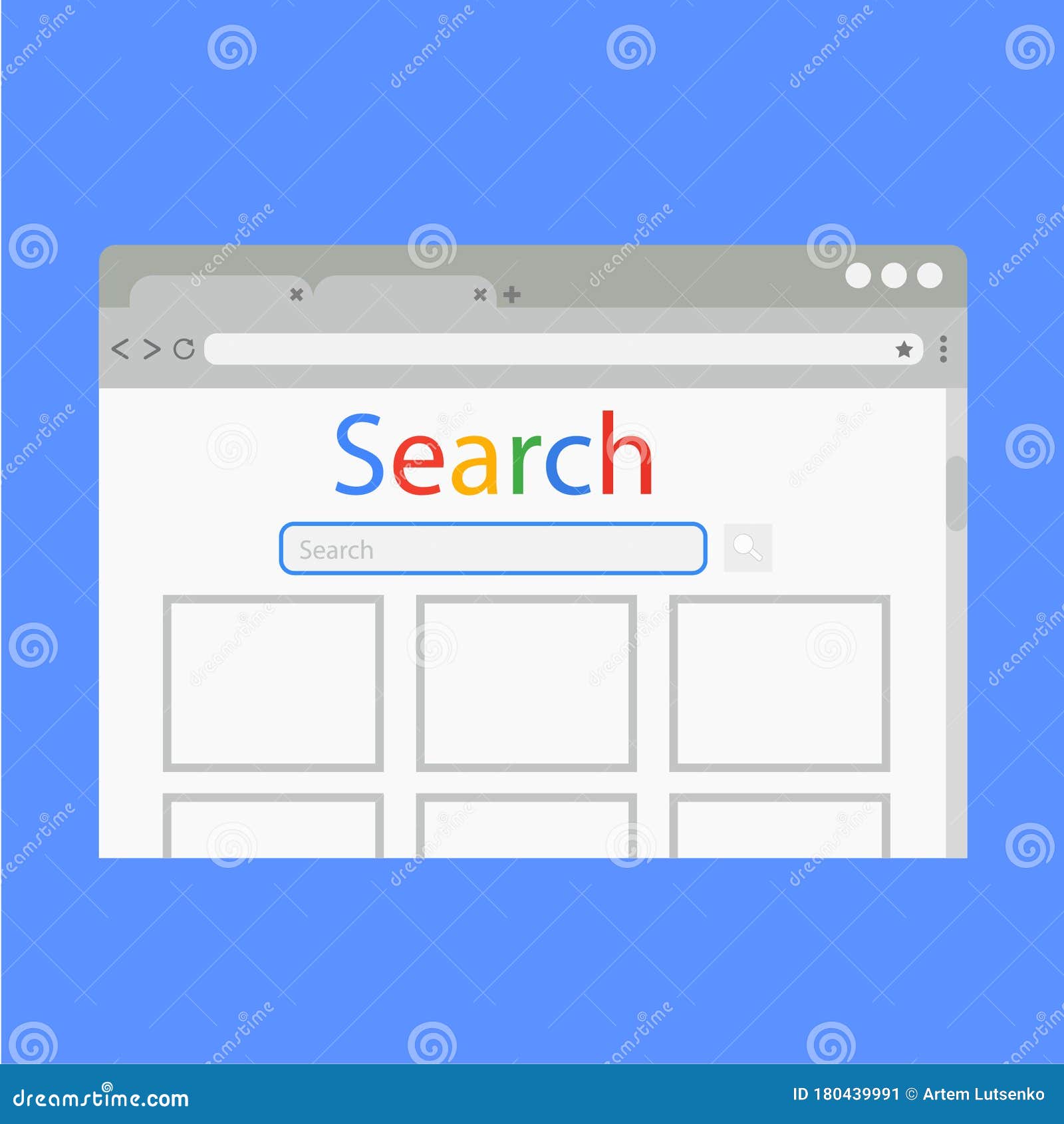 Modern Browser Window Design Isolated on Dark Grey Background. Web ...