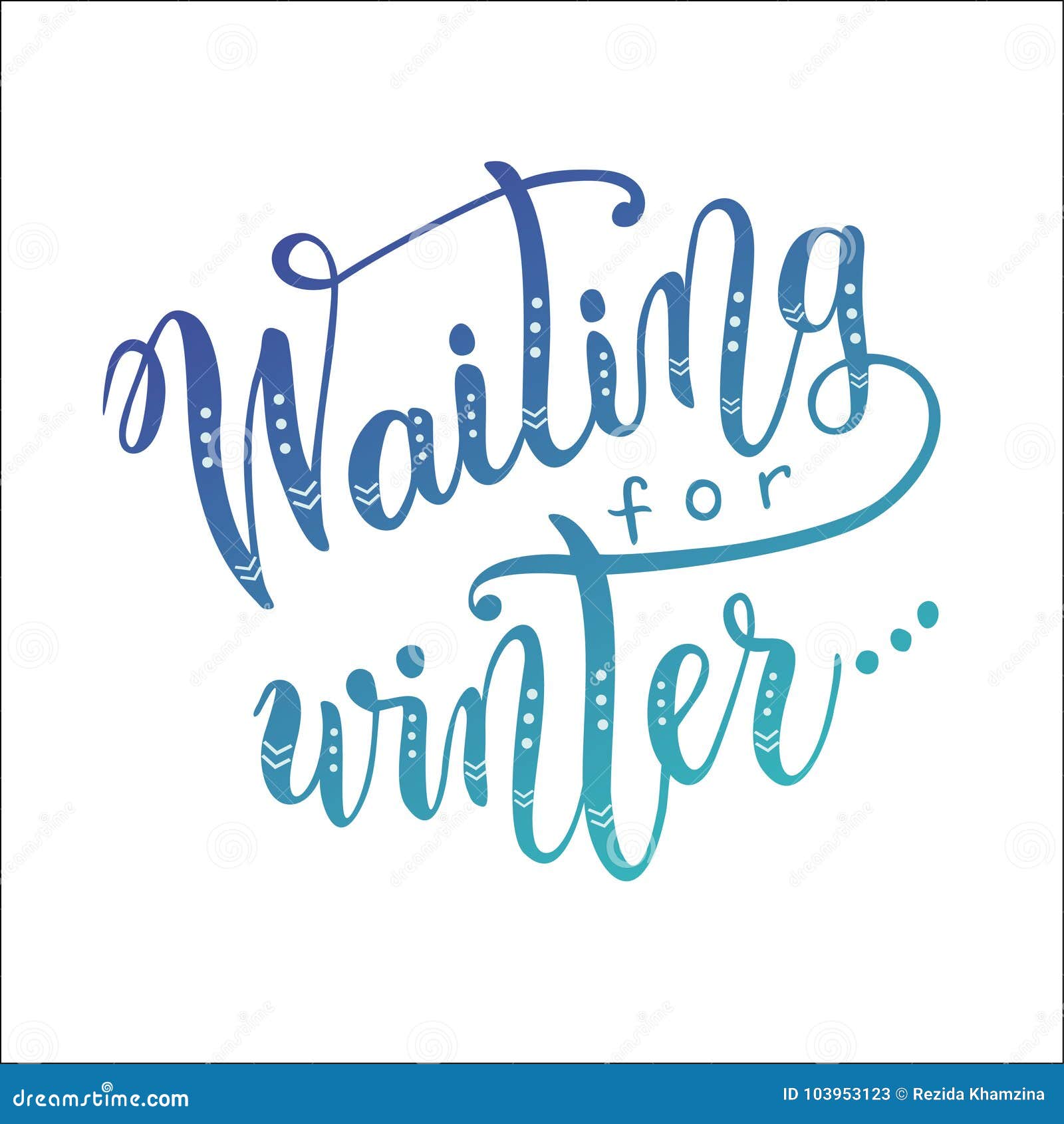 Modern Brush Calligraphy Lettering of Waiting for Winter Stock Vector ...