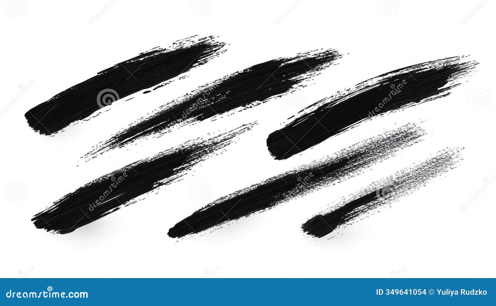 Modern Brush Underline Stroke Set with Line Marker Effect Stock Photo ...