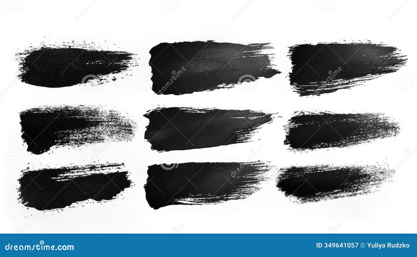 Modern Brush Underline Stroke Set with Line Marker Effect Stock Image ...
