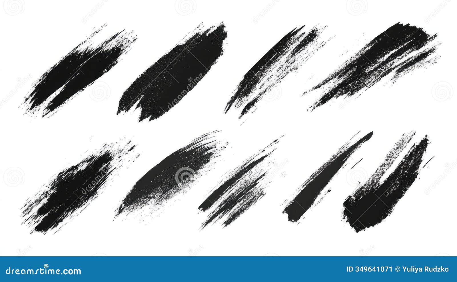 Modern Brush Underline Stroke Set with Line Marker Effect Stock Image ...