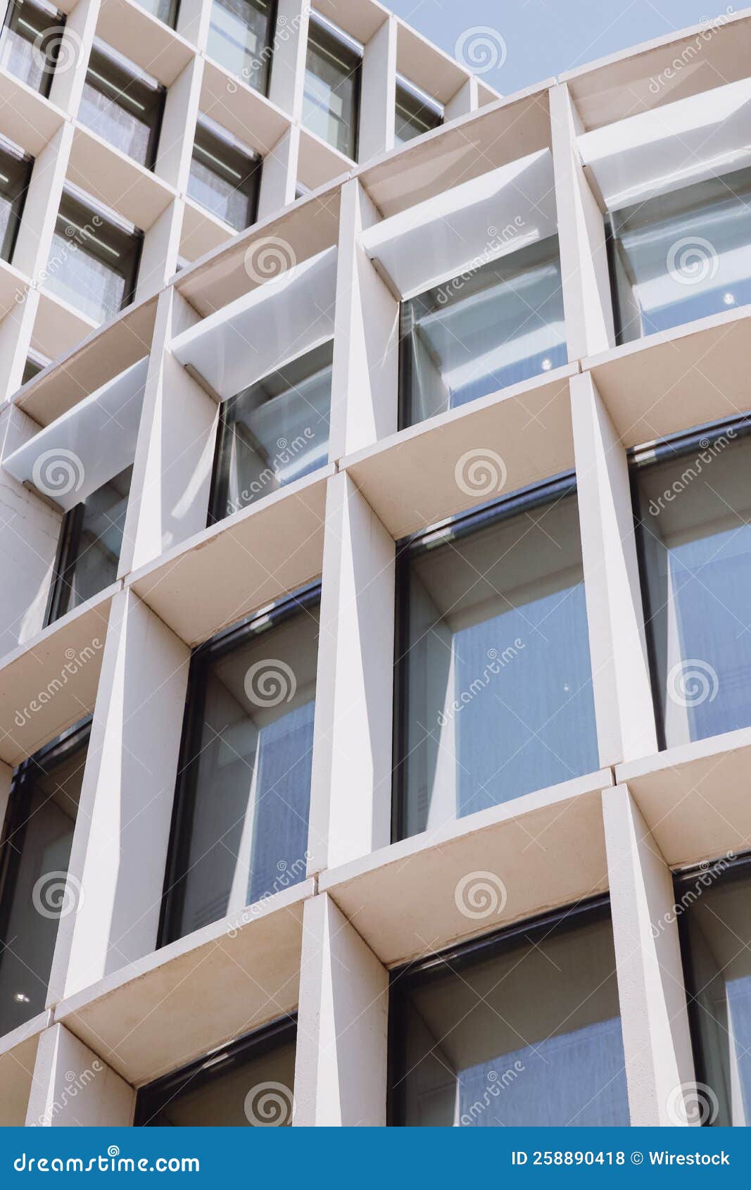 Modern Building with Abstract Windows in Rows Stock Photo - Image of ...