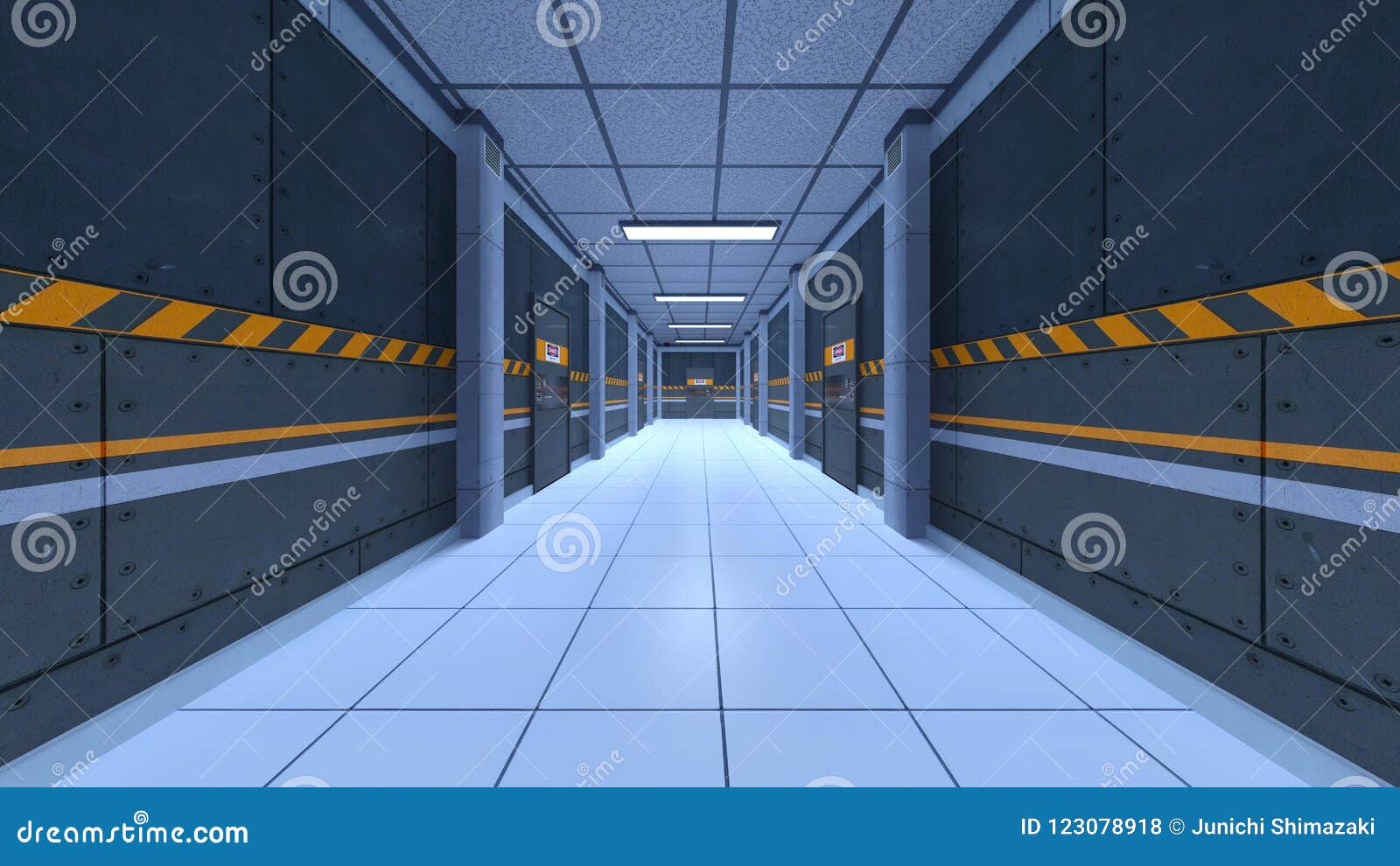 Modern building aisle stock illustration. Illustration of latest ...