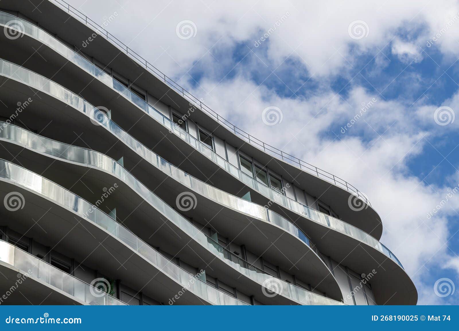 A Modern Building with Balconies Stock Image - Image of window ...