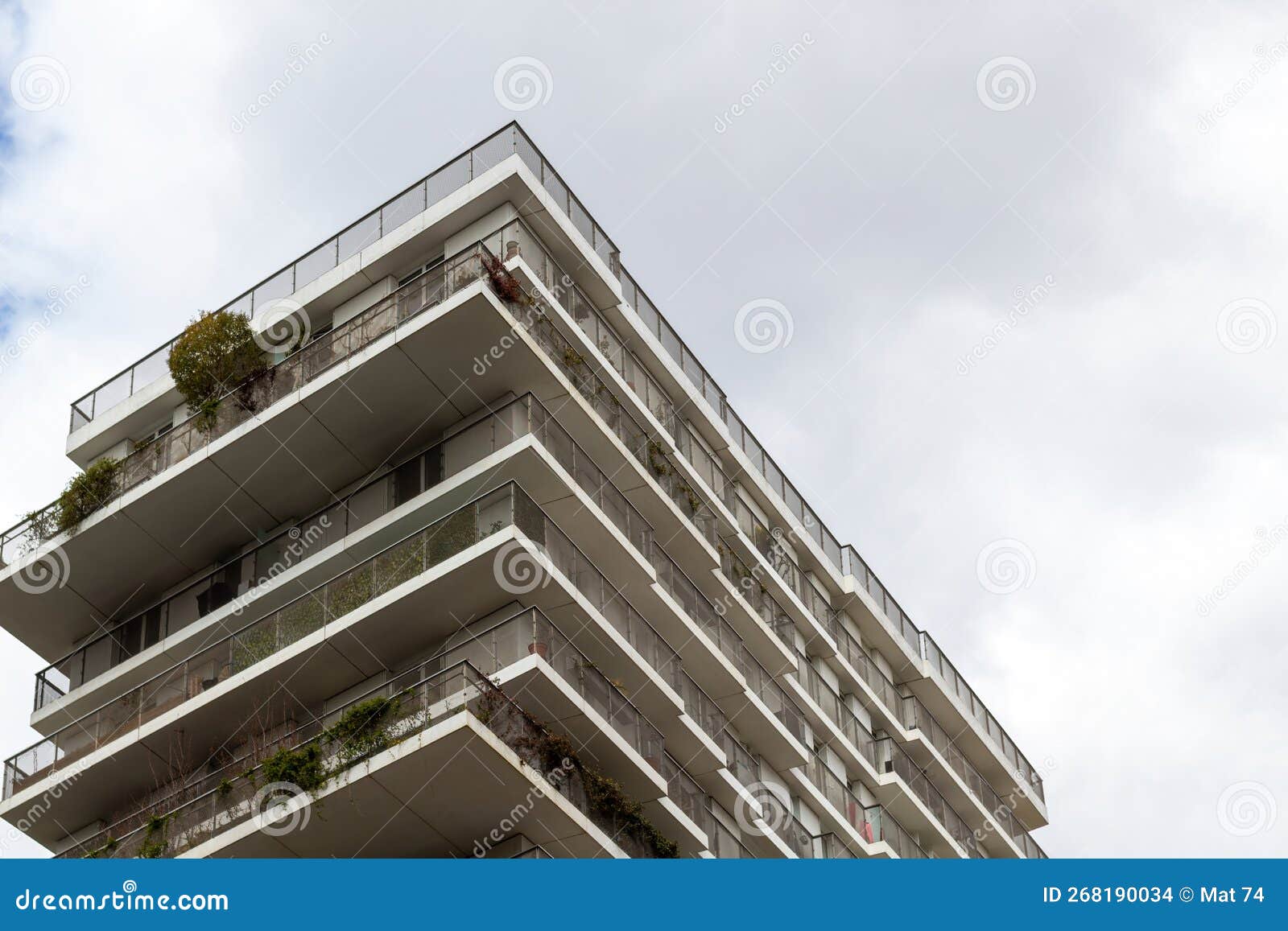 A Modern Building with Balconies Stock Photo - Image of urban ...