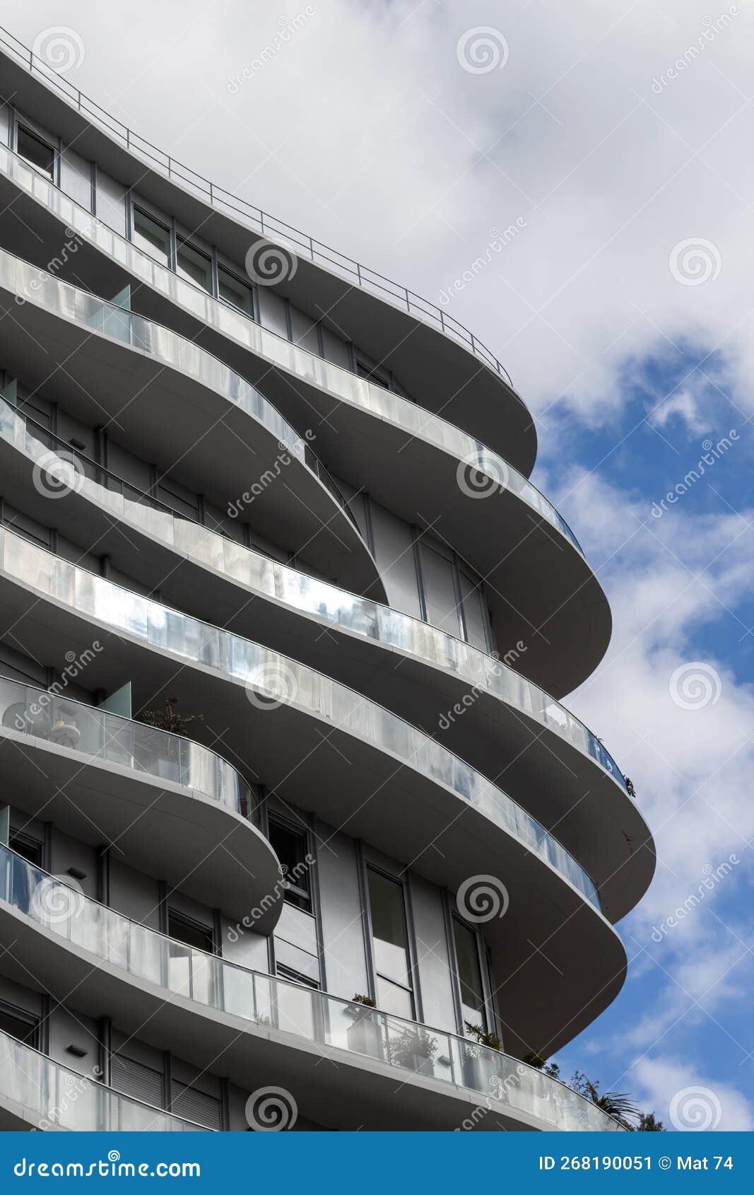 A Modern Building with Balconies Stock Image - Image of house, exterior ...
